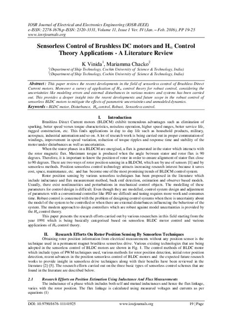 pdf sensorless control of brushless dc motors and h ∞ control theory