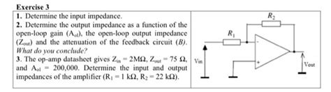 Solved R R Exercise 3 1 Determine The Input Impedance 2