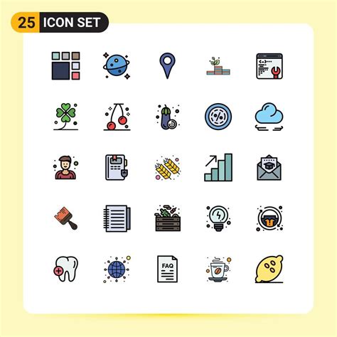 Universal Icon Symbols Group Of 25 Modern Filled Line Flat Colors Of Setting Development