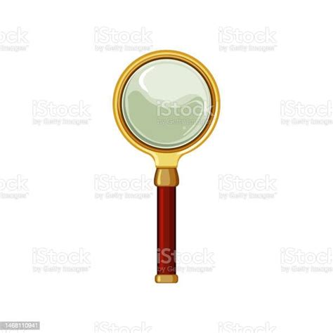 Research Magnifying Glass Cartoon Vector Illustration Stock