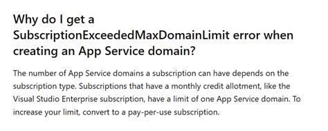 Unable To Purchase App Service Domain Due To