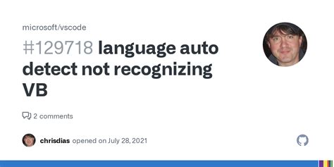 Language Auto Detect Not Recognizing Vb · Issue 129718 · Microsoftvscode · Github