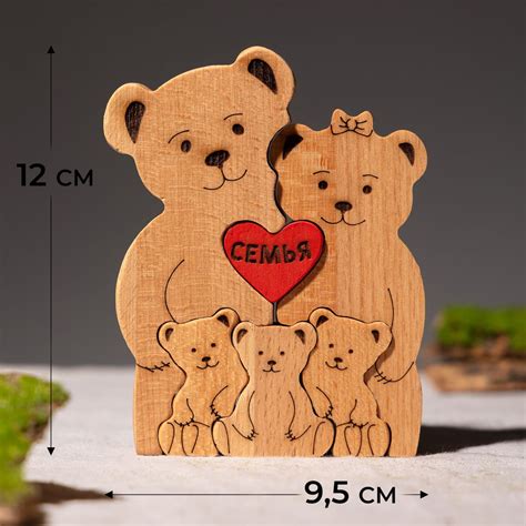 Статуэтка деревянная семья Фигурка из дерева Семья мишек купить на Ozon по низкой цене