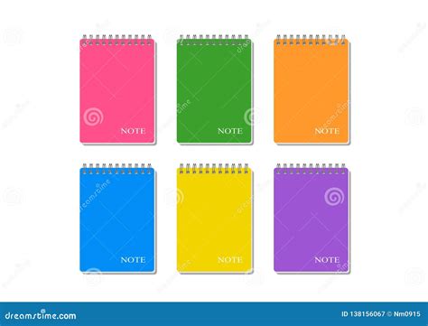 Colored Spiral Notebooks With Inscription Note Stock Image