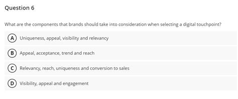 Solved Question What Are The Components That Brands Should Chegg