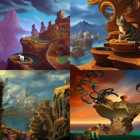 Dali Styled Scenery With Cats Ai Generated Artwork Nightcafe Creator