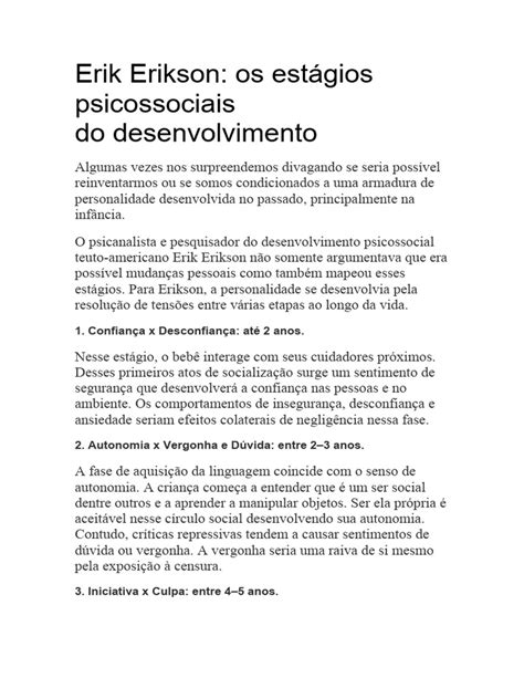 Teorias Do Desenvolvimento I Pdf Pensamento Aprendizado