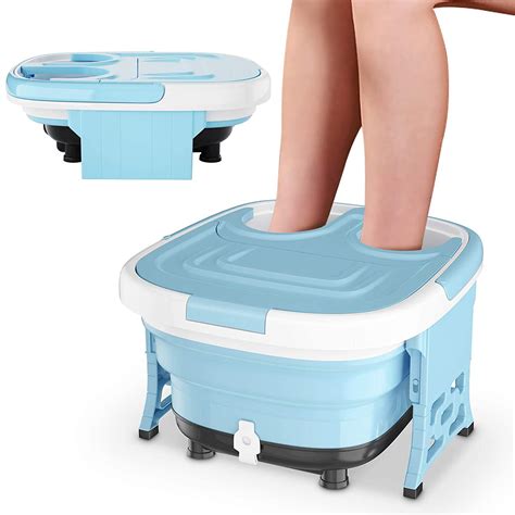 Gymax Water Heated Massage Bubble Collapsible Machine Tub For Feet