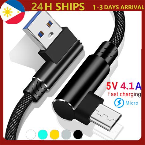 Micro Usb Cable 3a Fast Charger Usb Cord 90 Degree Fast Charging Data