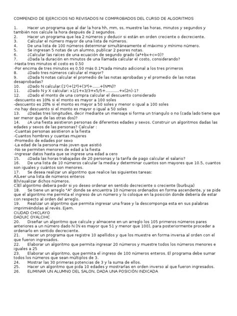 Algoritmos Propuestos Y Resueltos Descargar Gratis Pdf Algoritmos División Matemáticas