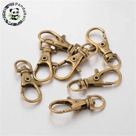 Antique Bronze Tone Alloy Swivel Snap Hook Lobster Claw Clasps For