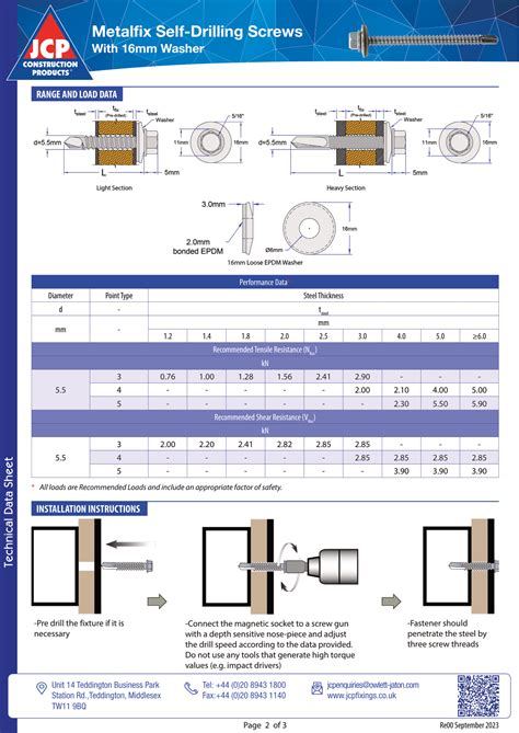 Roofing Cladding Self Drilling Screw Epdm Washer Light Fixaball Ltd