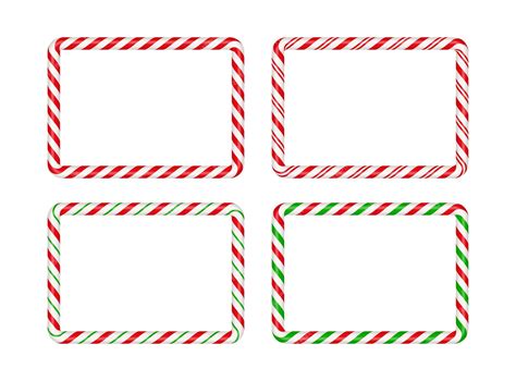 Premium Vector Christmas Candy Cane Rectangle Frame With Red And
