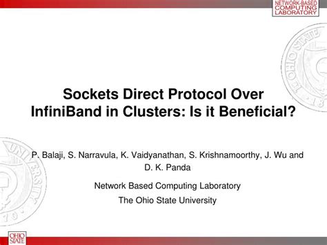 PPT Sockets Direct Protocol Over InfiniBand In Clusters Is It Beneficial PowerPoint