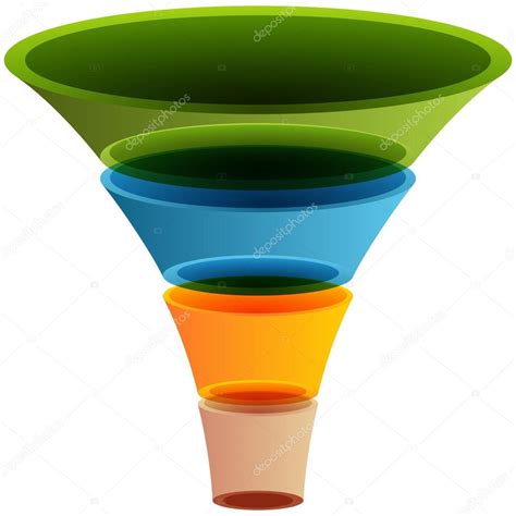 3d Layered Funnel Chart — Stock Vector © Cteconsulting 61578385