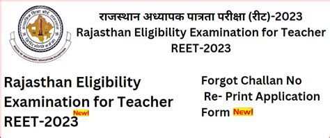 REET Application Form 2023