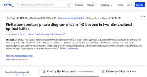 [citation Report] Finite Temperature Phase Diagram Of Spin 1 2 Bosons