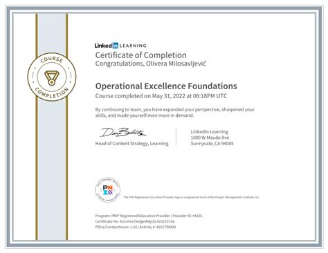 Just Finished The Course Operational Excellence Foundations” Olivera Milosavljević