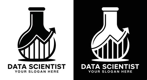 Data Scientist Logo Bold Black Flask Chart For Research Discovery