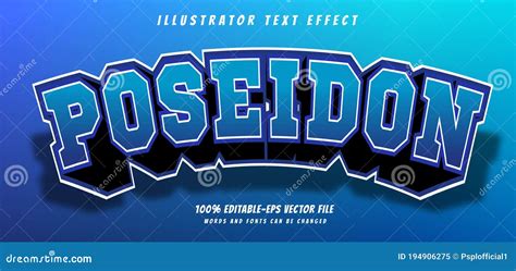 Poseidon Text Effect Design Vector Stock Vector Illustration Of Bold