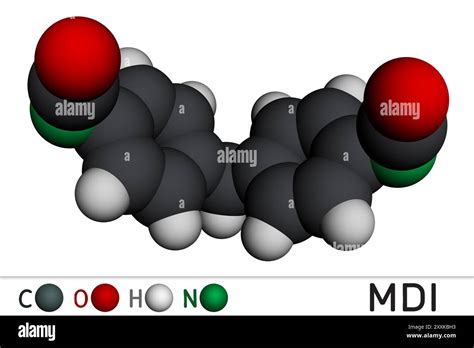 Methylene Diphenyl Diisocyanate Mdi Molecule It Is Core Component In Polyurethane Synthesis
