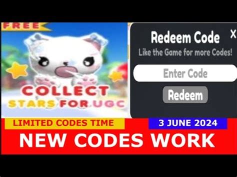 NEW CODES JUNE FREE UGC Collect Stars For Ugc ROBLOX LIMITED CODES TIME YouTube