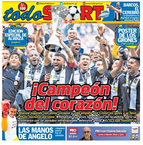 Alianza Lima campeón nacional acaparó todas las portadas de los diarios