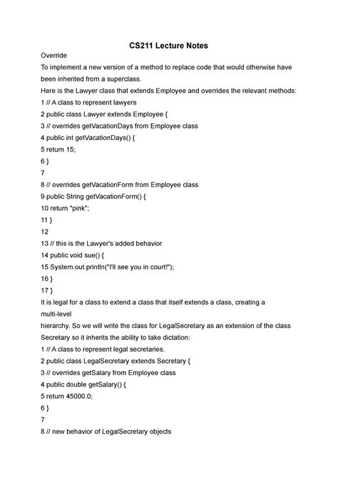 Cs Lecture Notes Chapt Pt Cs Lecture Notes Override To