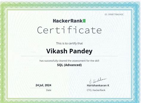 Vikash Pandey On Linkedin Sql Dataanalytics Certification
