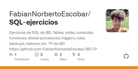 Github Fabiannorbertoescobarsql Ejercicios Ejercicios De Sql De Bd Tablas Vistas