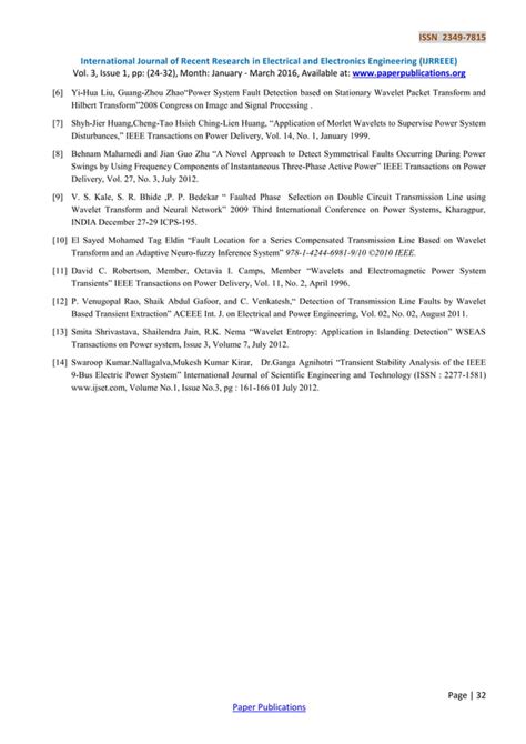 Shunt Faults Detection On Transmission Line By Wavelet Pdf