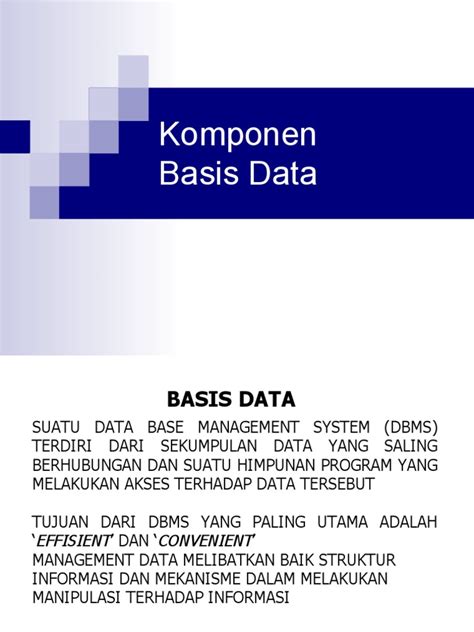 Komponen Sistem Basis Data Pdf