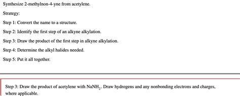 Step 3 Draw The Product Of Acetylene With Nanh2