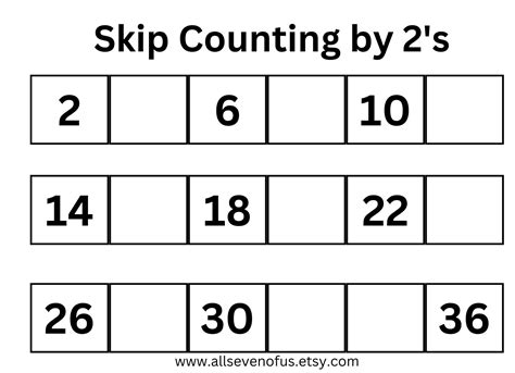 Skip Counting By 2s Etsy Skip Counting Counting By 2s Skip