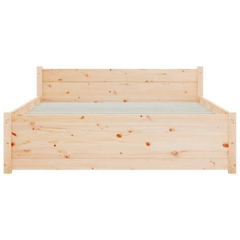 Pwshymi Cadre De Lit Bois Massif 140x200 Cm F94 Cdiscount Maison