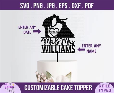 Mr And Mrs Cake Topper SVG TheTrueCrafts