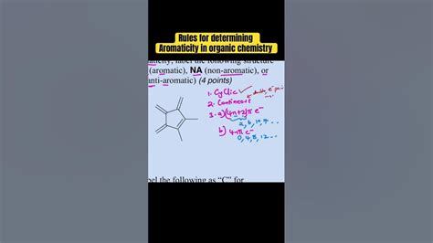 Rules For Determining Aromaticity In Organic Chemistry Youtube