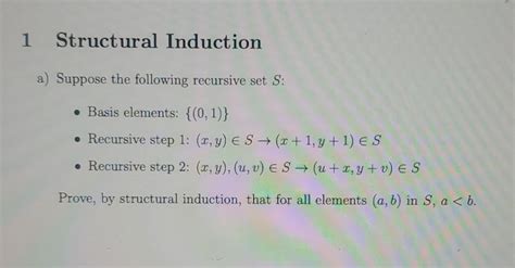 Solved A Suppose The Following Recursive Set S Basis
