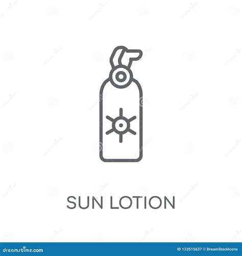 Sun Lotion Linear Icon Modern Outline Sun Lotion Logo Concept O Stock