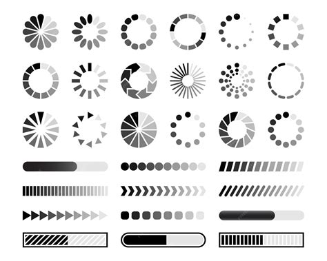 Premium Vector Loading Bar Download Progress Loader Circular Buffering Status Ui Elements