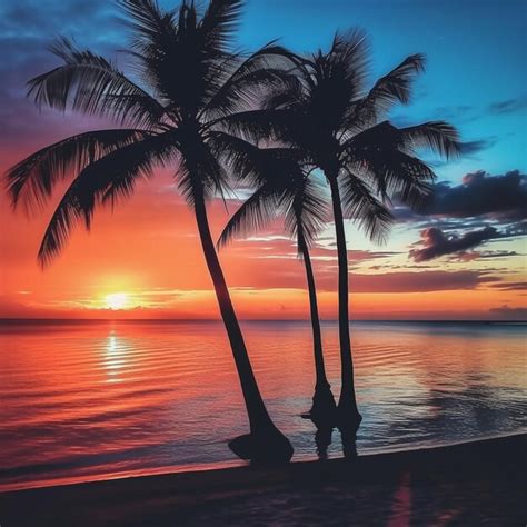 Premium Ai Image Tree On The Beach Premium Ai Image Tree On The Beach