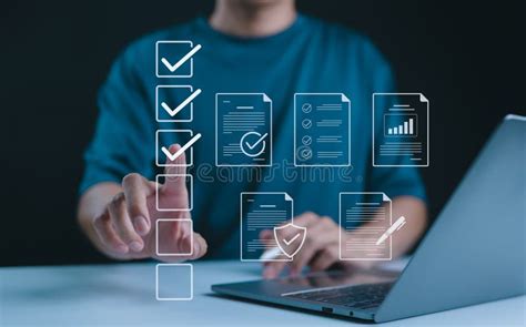 Digital Form Checklist Online Survey Concept Person Interacts With