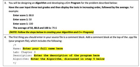 Solved 3 You Will Be Designing An Algorithm And Developing Chegg