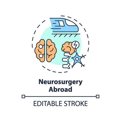 2D Editable Multicolor Neurosurgery Abroad Icon Simple Isolated Vector