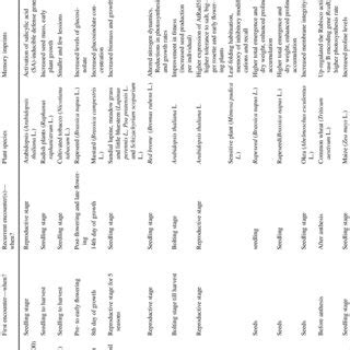 Stress Memory Development In Different Crop Plants Download Scientific Diagram