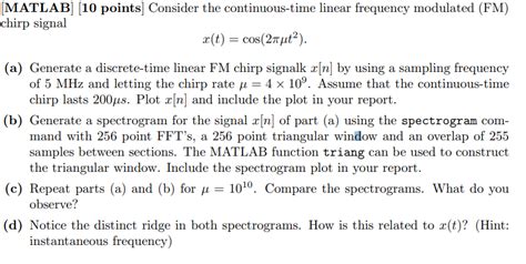 MATLAB Points Consider The Continuous Time Chegg