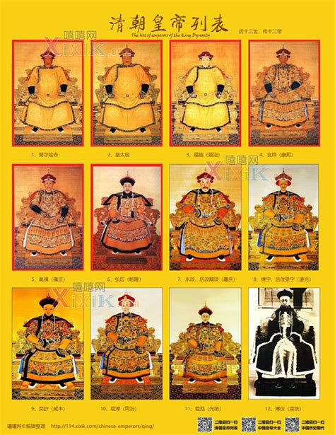 清朝皇帝顺序列表清朝历代皇帝简介及在位年表嘻嘻网