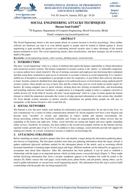Pdf Social Engineering Attacks Techniques