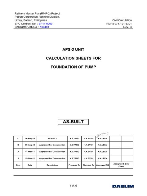 Rmp2 C 47 21 5301 Revc Aps 2 Unit Calculation Sheets For Foundation