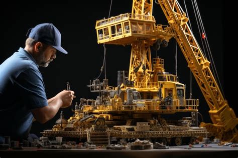 Premium Photo Man Operating A Crane To Lift Heavy Equipment And Materials At A Construction
